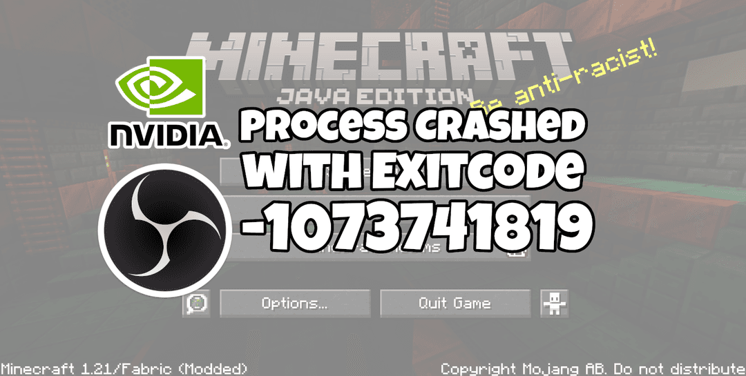 Minecraft Error Process crashed with exit code -1073741819 | Jangro.com | Modded Minecraft with ...